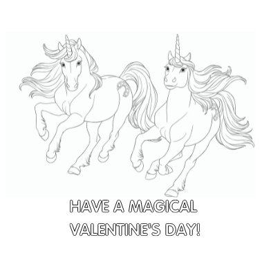 valentine horse coloring pages